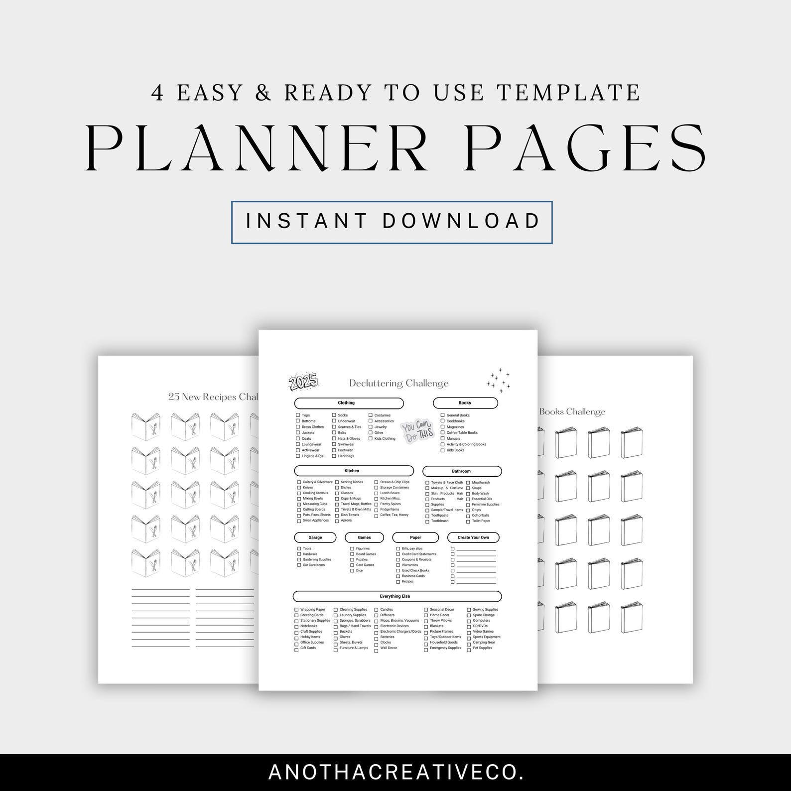 Planner Challenge - 4 Checklists - 2025 Planner Challenge - Goals ...