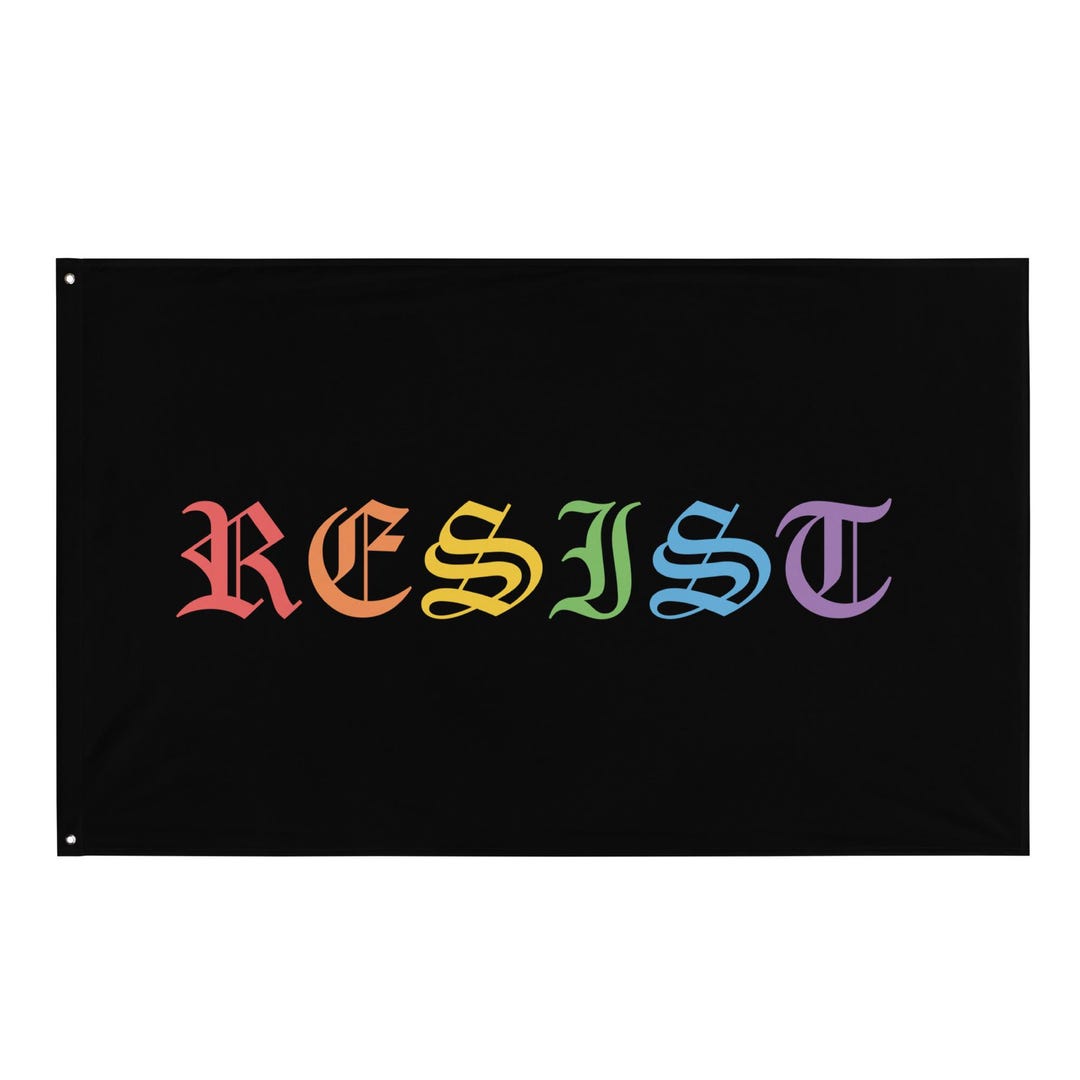 RESIST Rainbow PRIDE Flag - Etsy