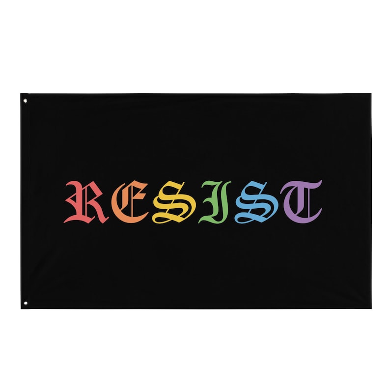 RESIST Rainbow PRIDE Flag - Etsy