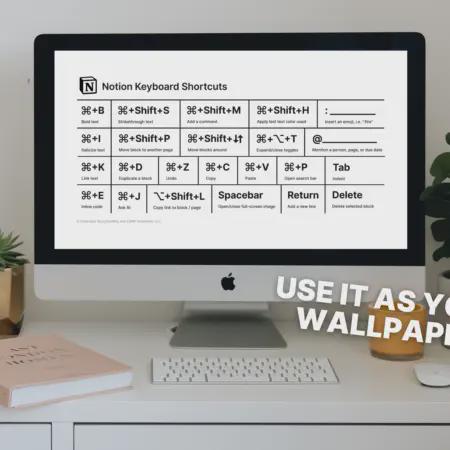 Notion Keyboard Shortcuts Cheatsheet | Desktop Wallpaper and 11x17 Poster - Etsy