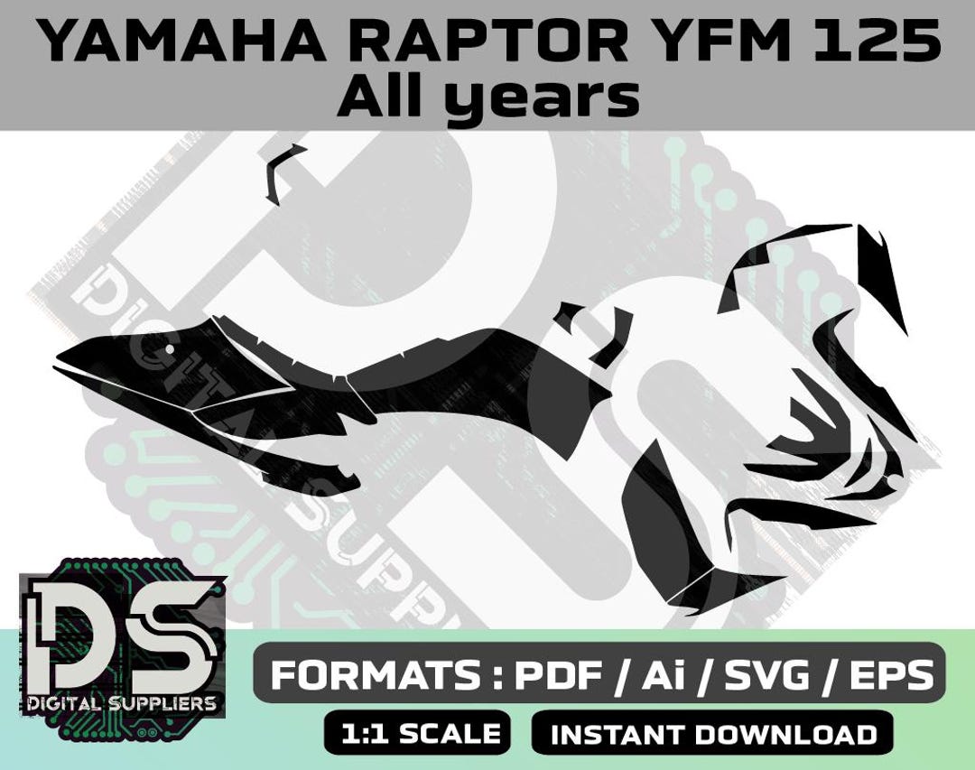 Yamaha Raptor YFM 125 ATV Vector Templates for Custom Quad Sticker ...