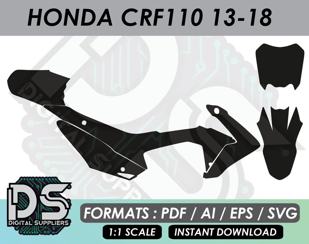 Honda Crf 110 2013-2018 Vector Templates for Custom Motocross Sticker ...