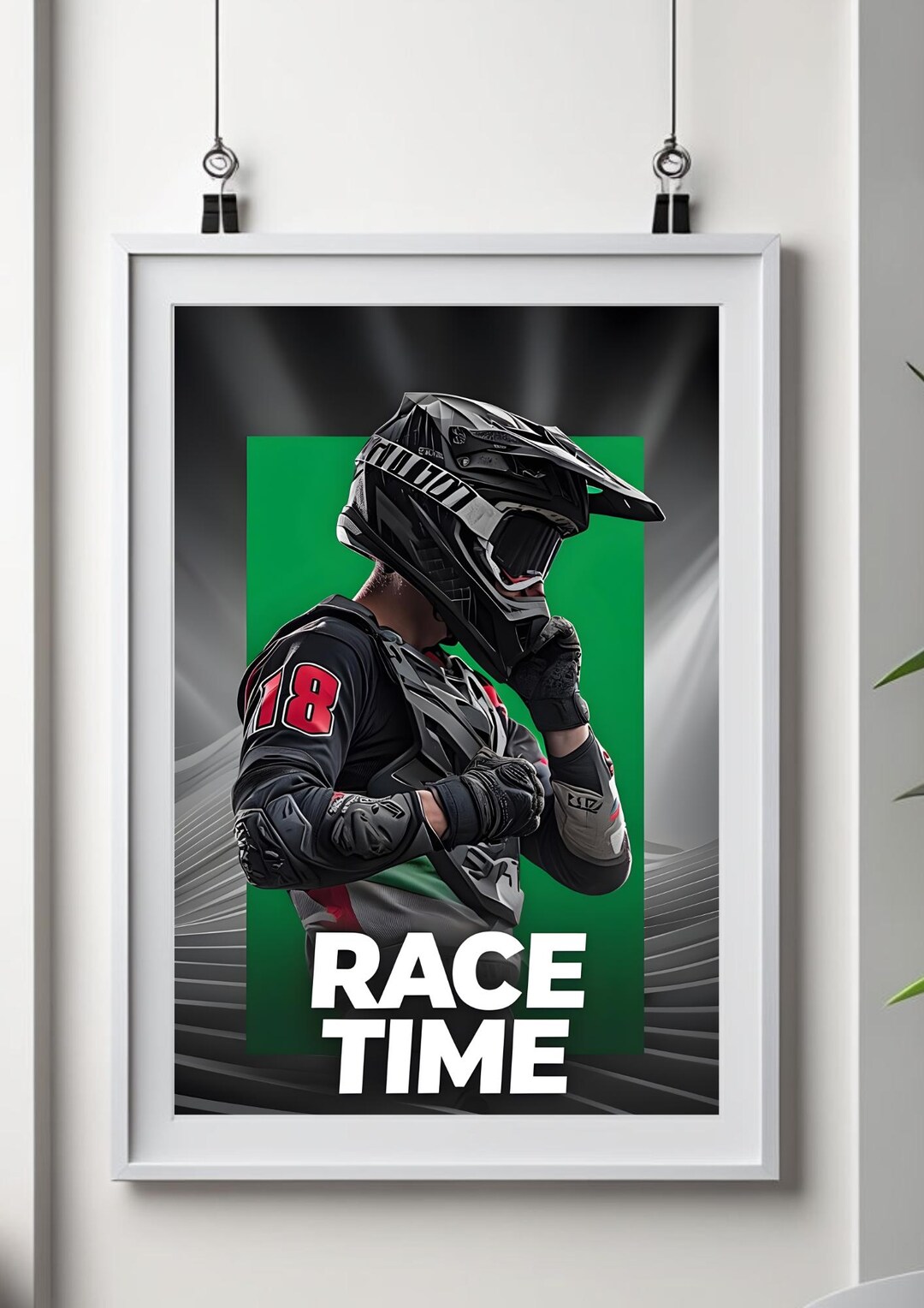 Race Time Motocross Digital Poster | Mx Printable Wall Art | Vertical ...