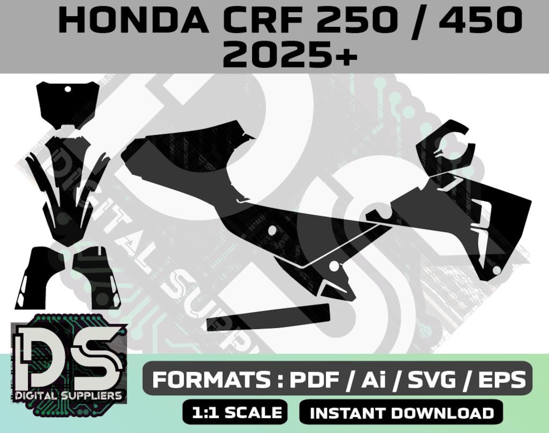 Honda CRF 250 R 450 R 2025 + Vector Templates for Custom Motocross ...