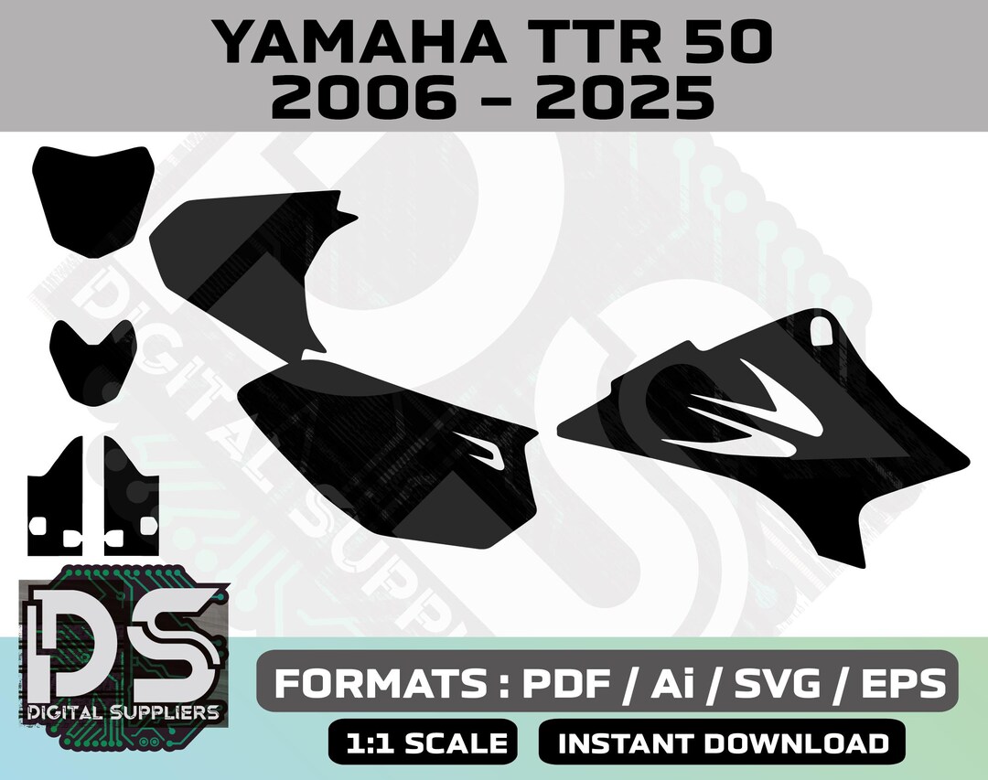 Yamaha TTR 50 2006-2025 Vector Templates for Custom Motocross Sticker ...