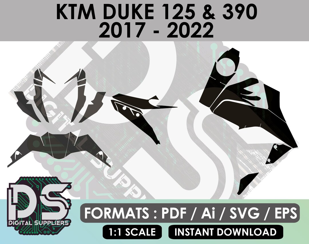 KTM DUKE 125 & 390 2017 - 2022 Vector Templates for Custom Motorcycle ...