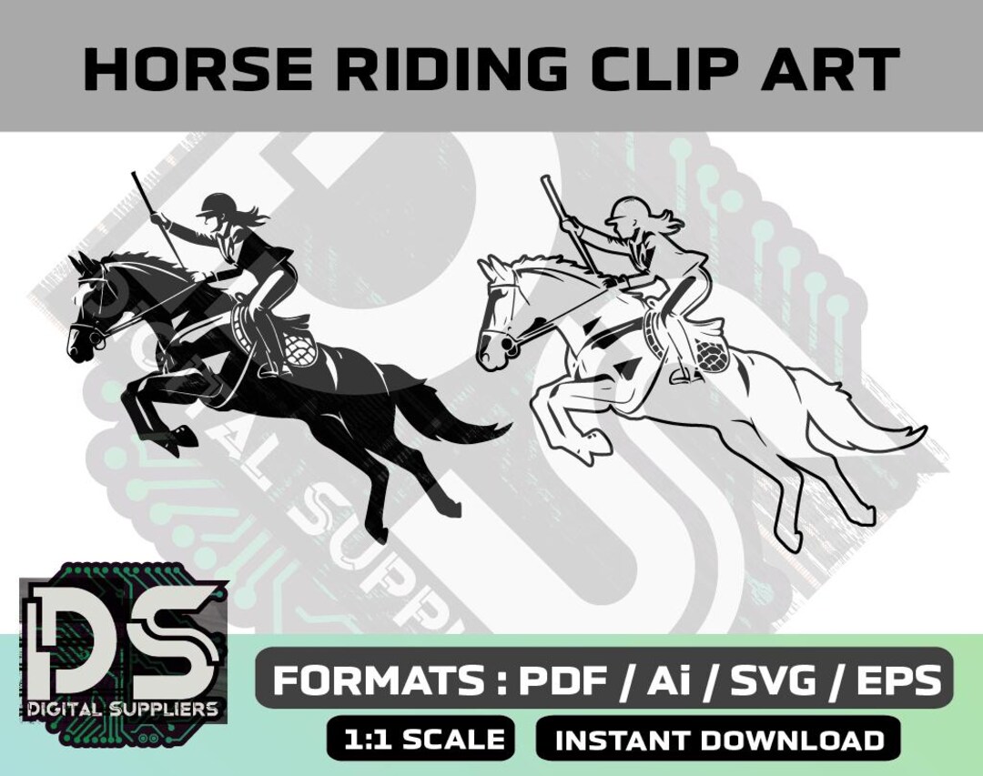 Horse Riding Cut Out Set SVG PNG EPS File for Shirts Art Tumbler Cricut ...