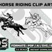 Horse Riding Cut Out Set SVG PNG EPS File for Shirts Art Tumbler Cricut ...