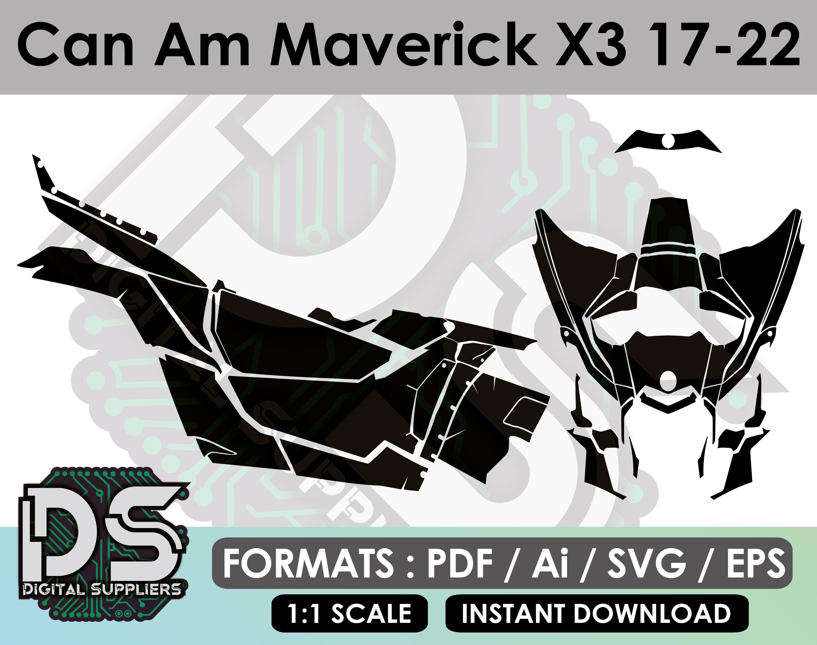 Can Am Maverick X3 Vector Templates for Custom Quad Sticker Graphic Kit ...