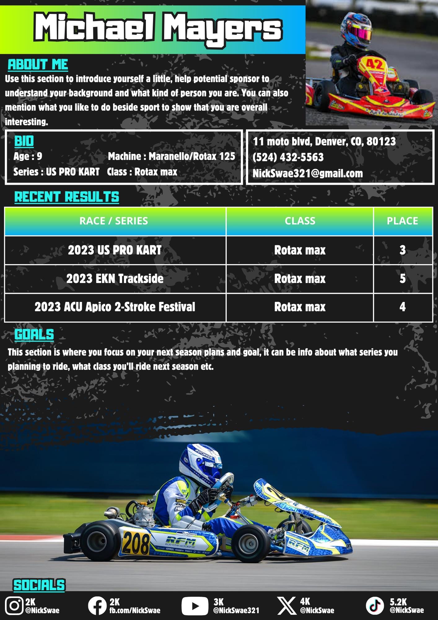 Athlete Resume Template / Editable & Printable Rider Sponsorship Offer ...