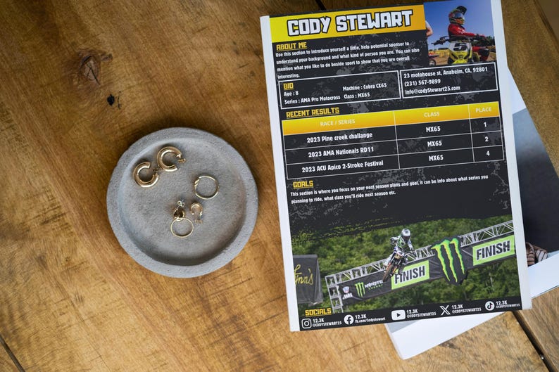 Athlete Resume Template / Editable & Printable Rider Sponsorship Offer ...