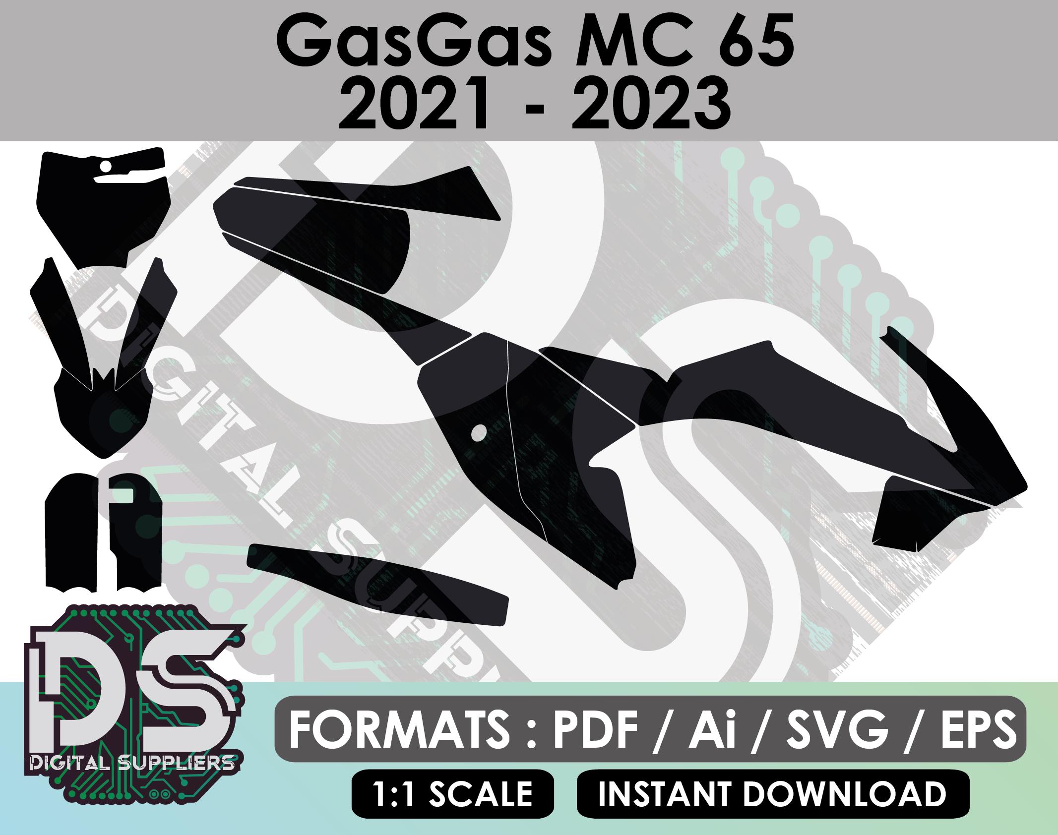 Gas Gas MC 65 2021 - 2023 Vector Templates for Custom Motocross Sticker ...