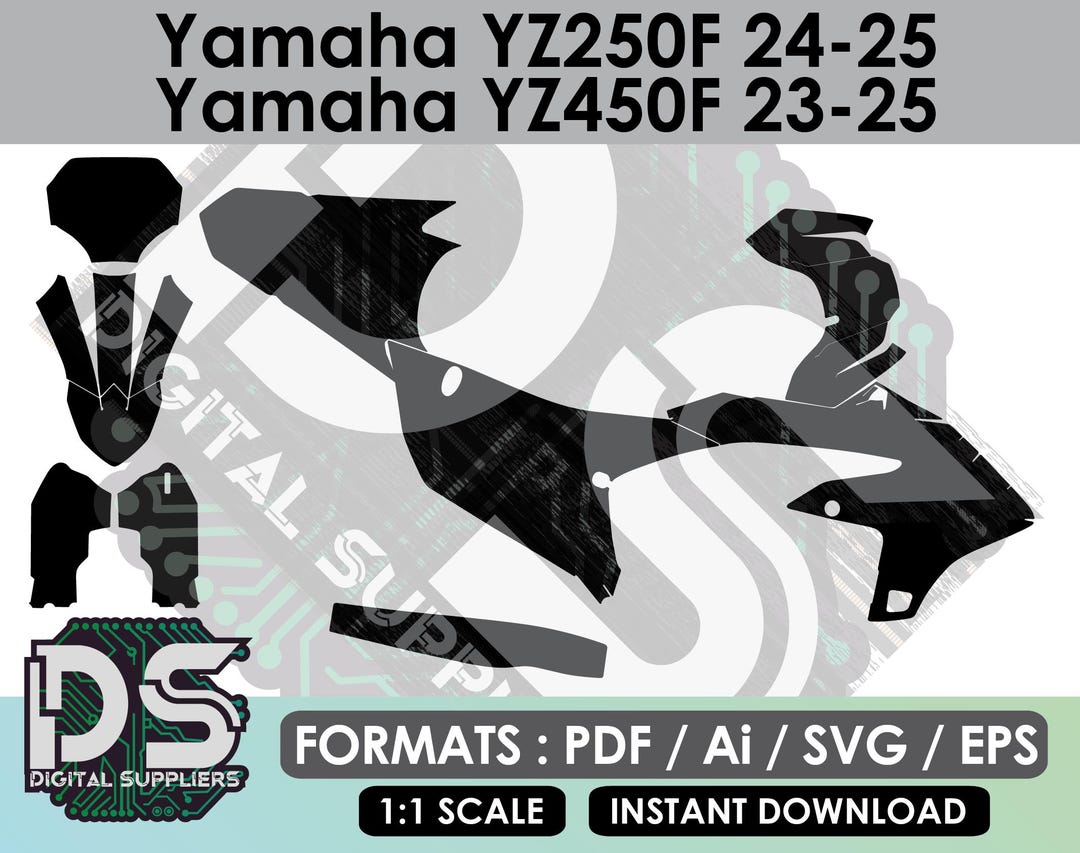 Yamaha YZ 250F 24-25 450F 23-25 Vector Templates for Custom Motocross ...