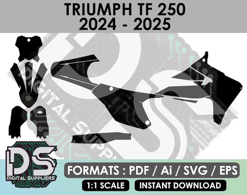 Triumph TF 250 X 2024 2025 Vector Templates for Custom Motocross ...