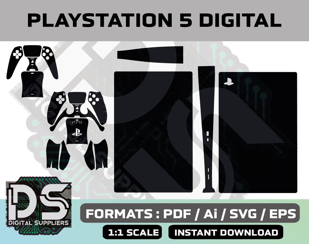Playstation 5 Digital Vector Templates for Custom Sticker Graphic Kit ...