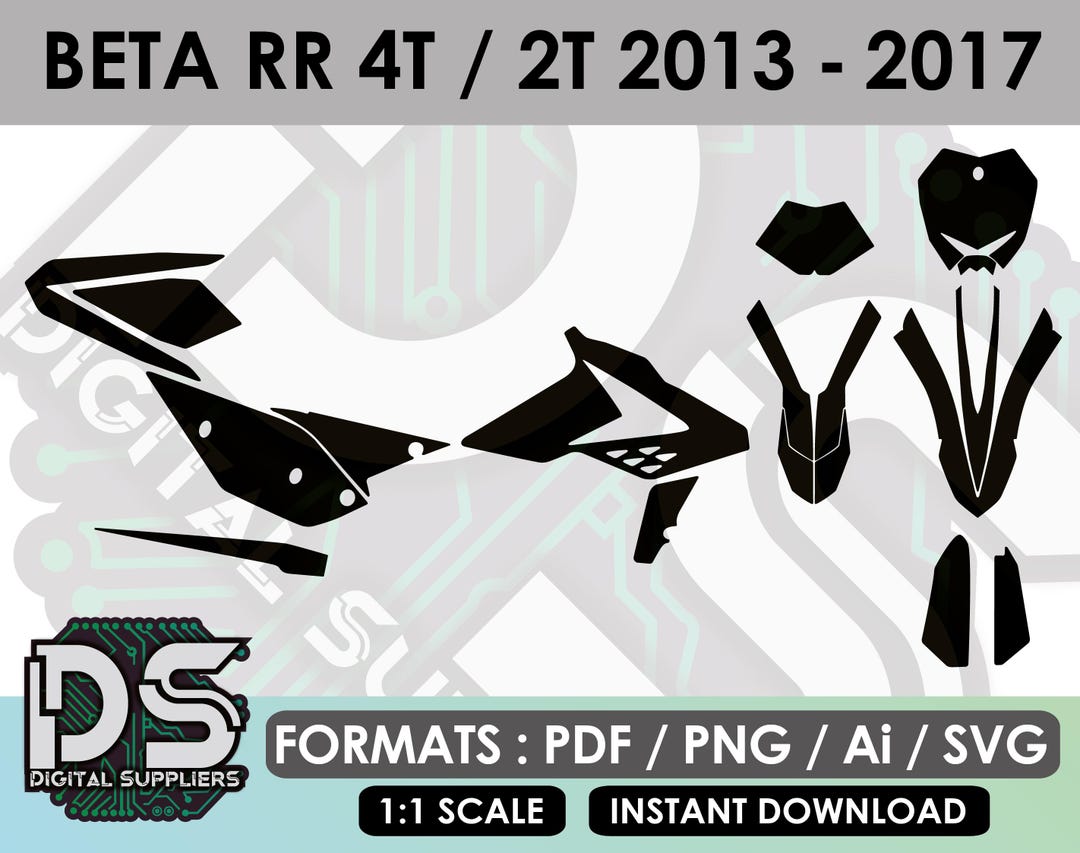 BETA RR 2T / 4T 13-17 Vector Templates for Custom Motocross Sticker ...