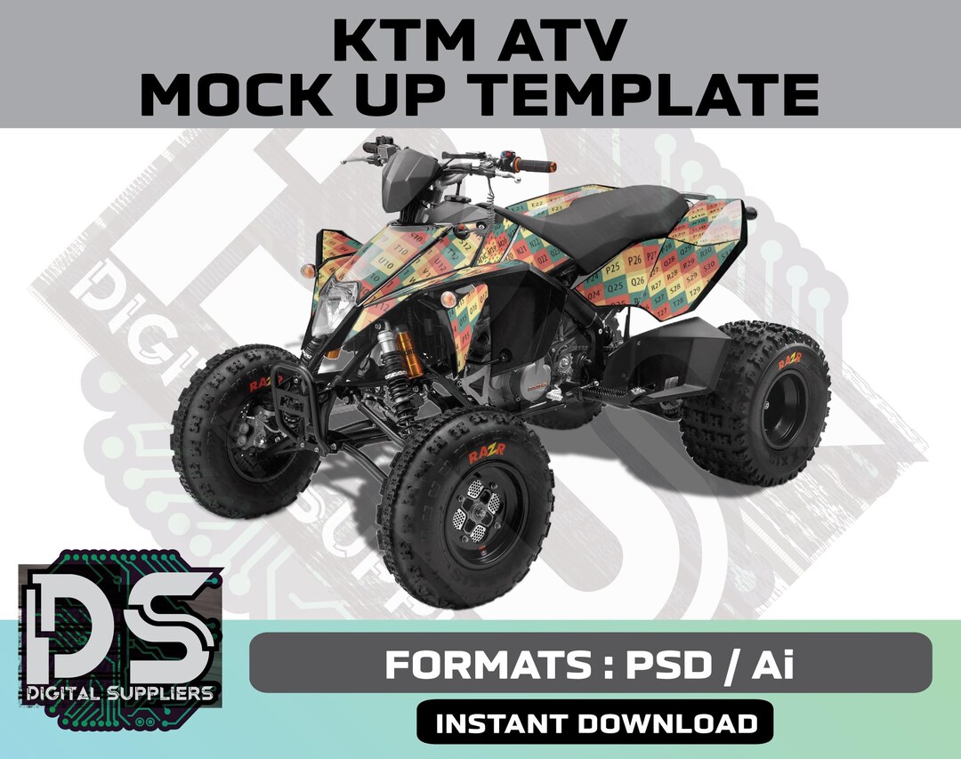 KTM ATV Mock up Templates for Custom Quad Motocross Sticker Graphic Kit ...