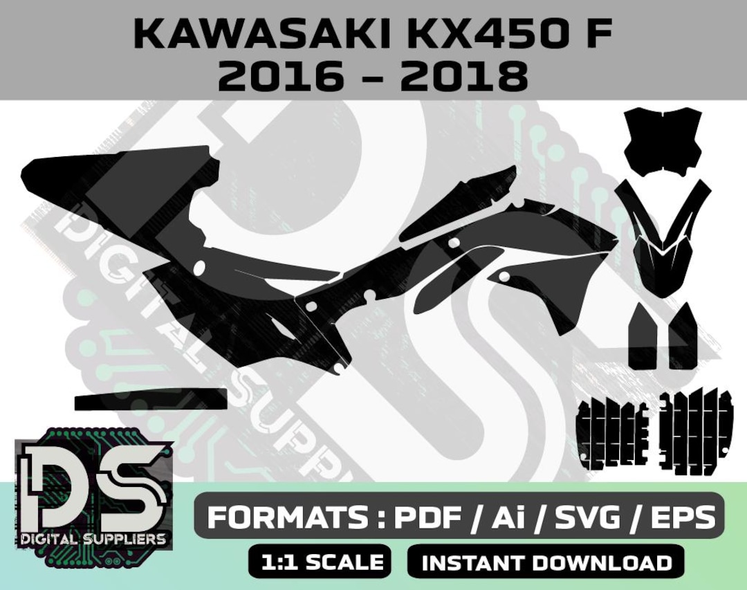 Kawasaki KXF 450 2016 2017 2018 Vector Templates for Custom Motocross ...
