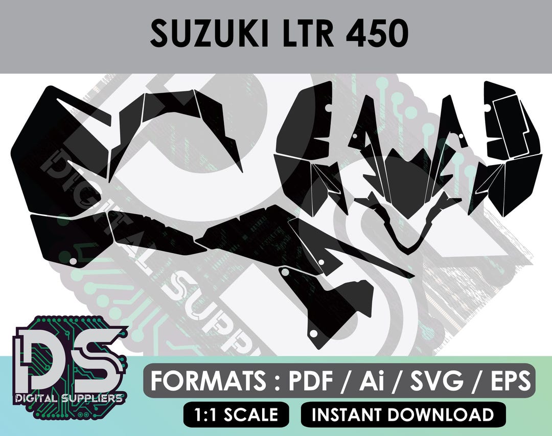 Suzuki LTR 450 Kit Vector Templates for Custom Quad Sticker Graphic Kit ...