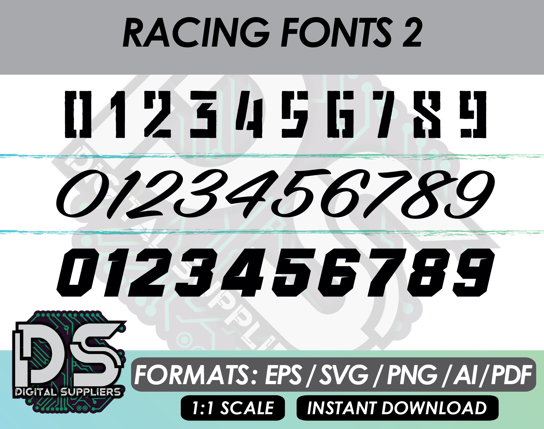 Race Numbers Pack 2 | Quad Motocross Karting Racing Jersey Numbers ...