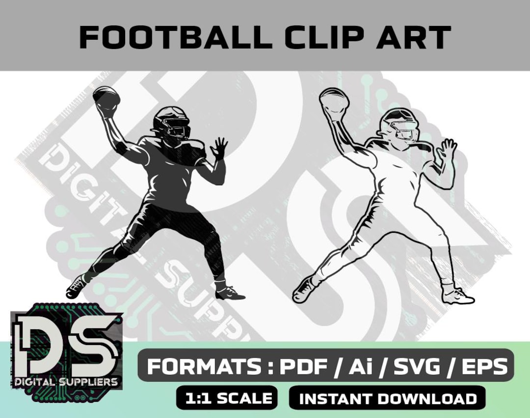 Football Cut Out Set SVG PNG EPS File for Shirts Art Tumbler Cricut ...