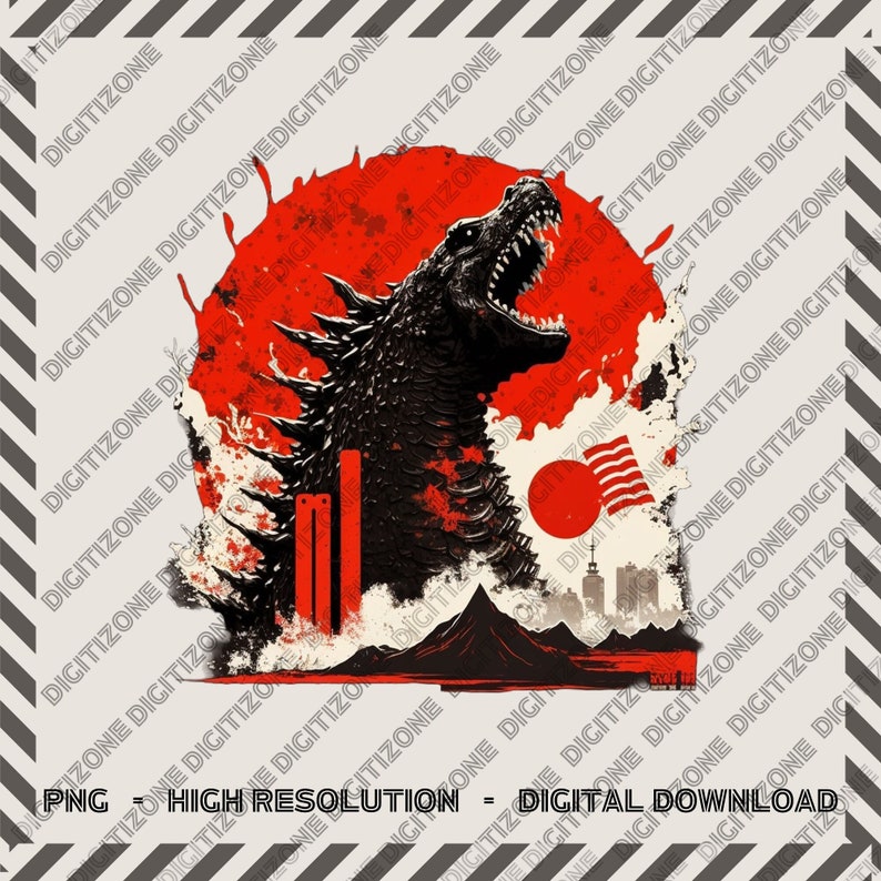 Godzilla Design PNG - Monster Clipart, Godzilla Graphic, Instant ...
