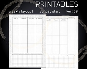 Weekly 2 - Time Tracking Spread W 30-minute Increments, Lined and Grid ...