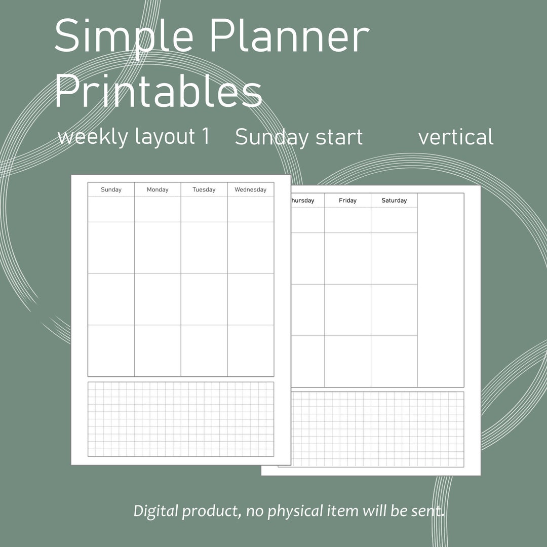 Weekly 1 - Vertical Spread W Notes and Grid Sections - Happy Planner ...