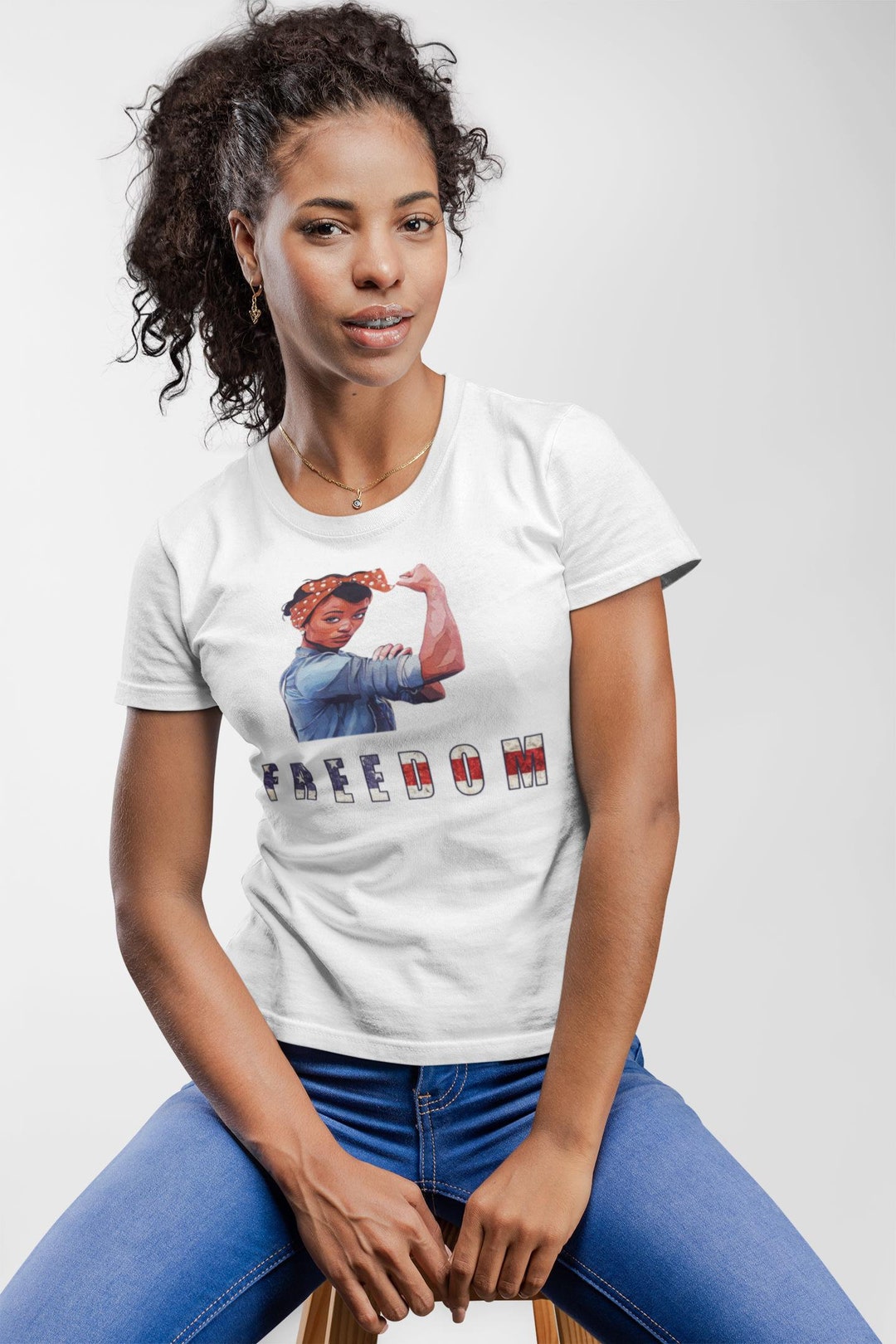Black Rosie the Riveter T-shirt, Freedom T-shirt, Feminist T-shirt ...
