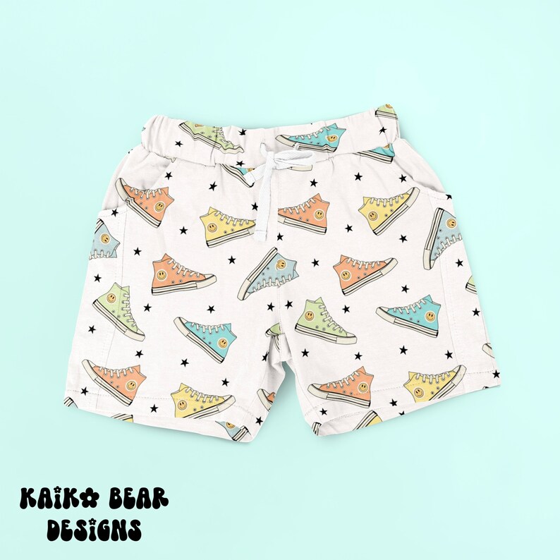 Retro Smiley Face Converse Chucks Sneakers Seamless Pattern Summer ...