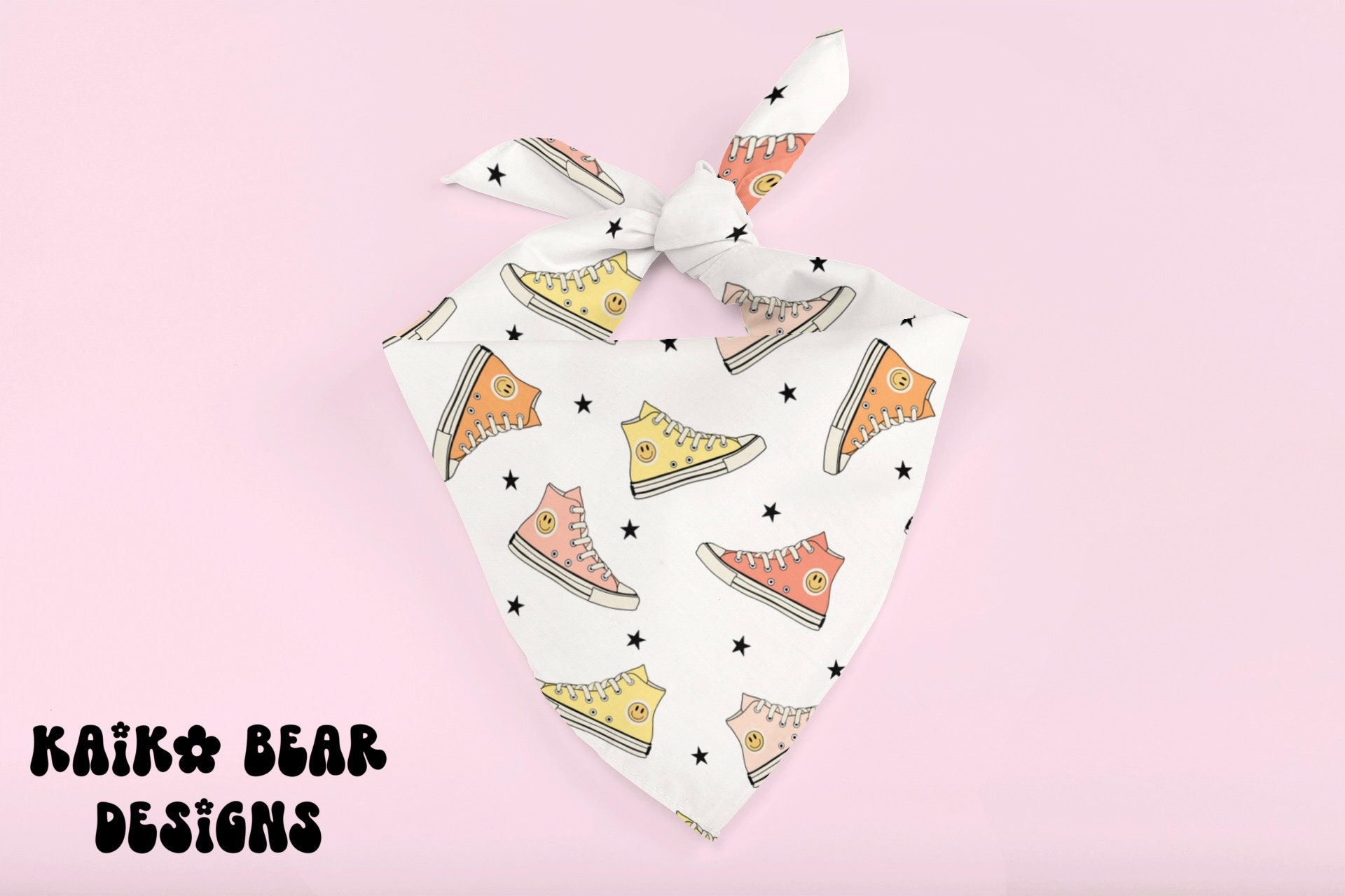 Retro Smiley Face Converse Chucks Sneakers Seamless Pattern Summer ...