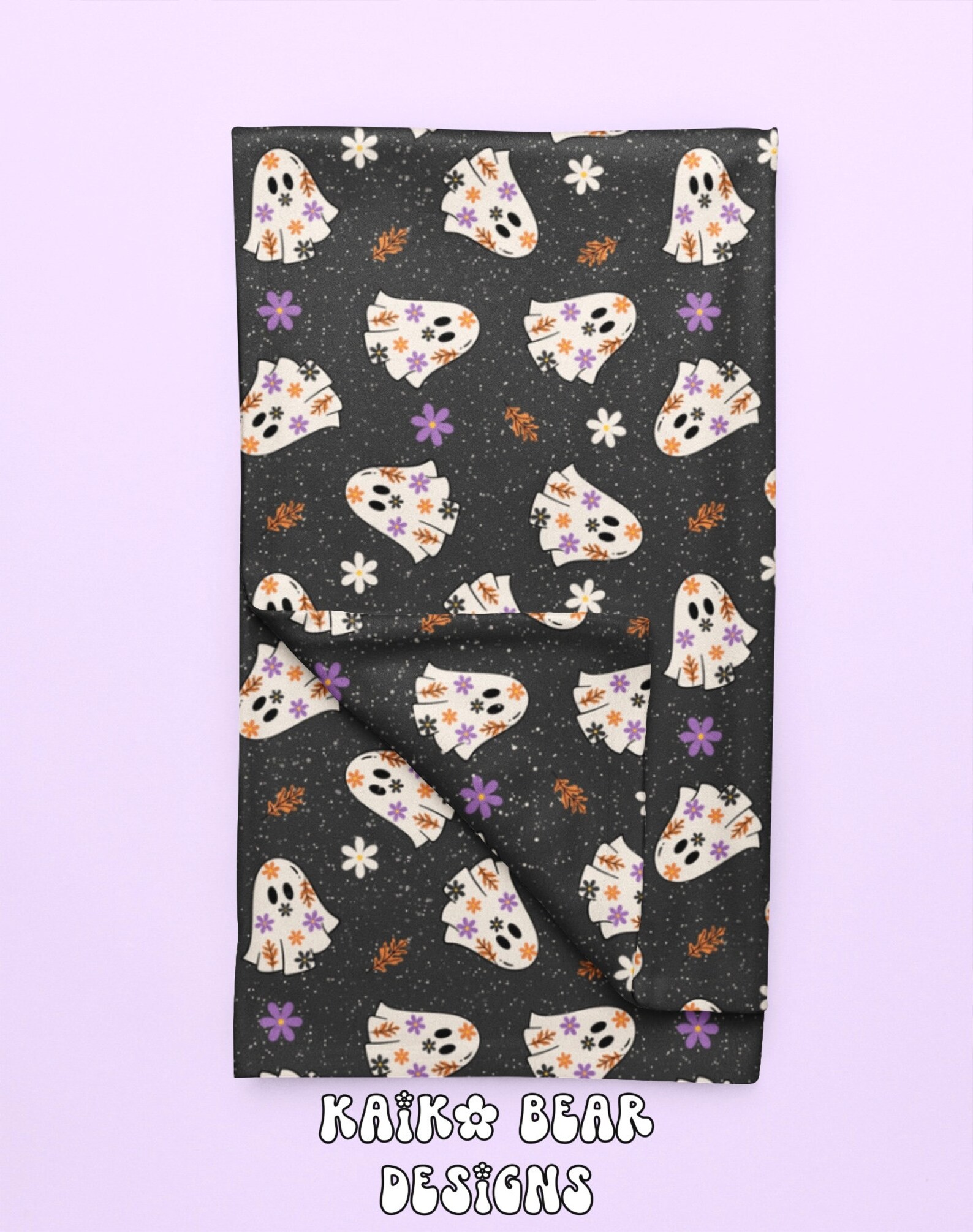 Groovy Floral Ghost Seamless Pattern Halloween Seamless Retro Ghosts ...