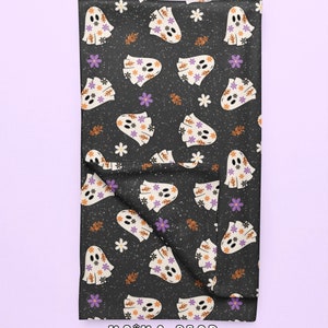 Groovy Floral Ghost Seamless Pattern Halloween Seamless Retro Ghosts ...
