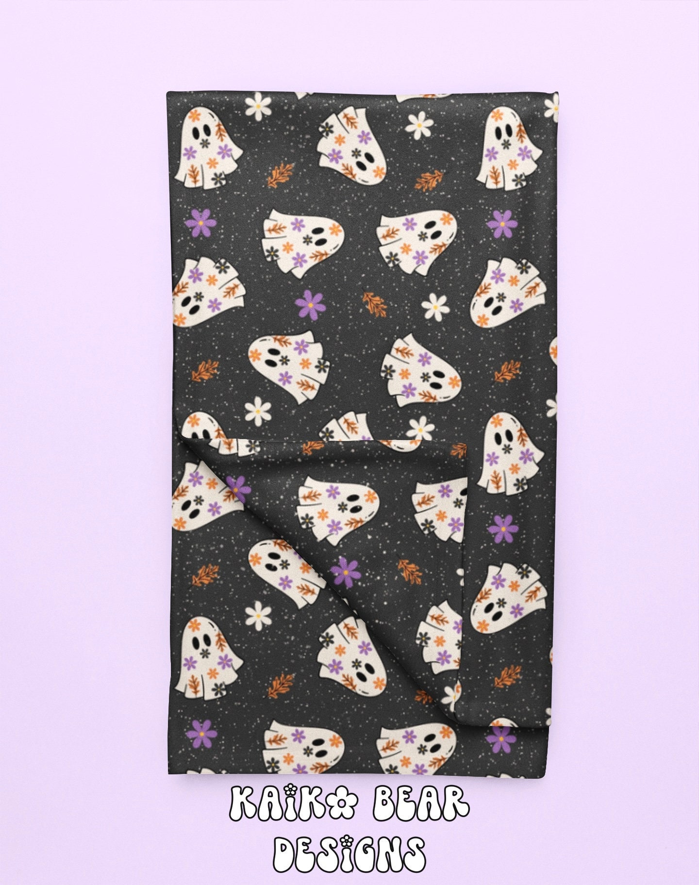 Groovy Floral Ghost Seamless Pattern Halloween Seamless Retro Ghosts ...