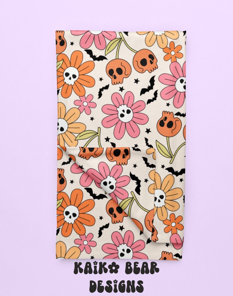 Halloween Skulls Seamless Pattern Bats Seamless Cherry Skulls Seamless ...