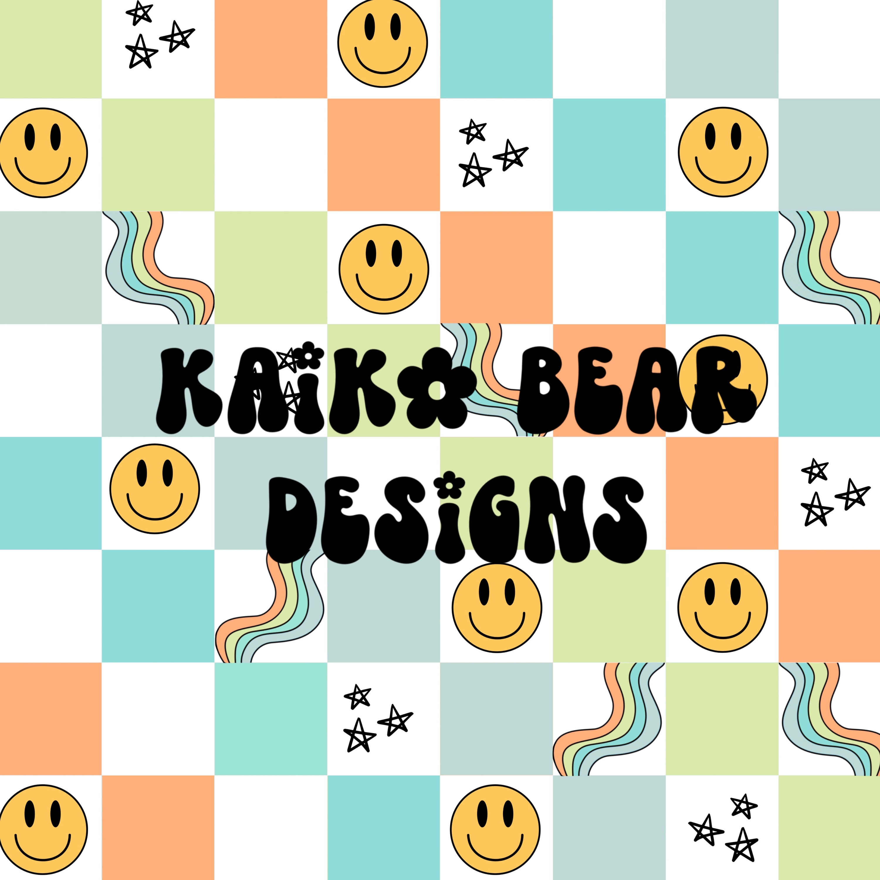 Smiley Face Seamless Pattern Summer Seamless File Checkered Seamless ...