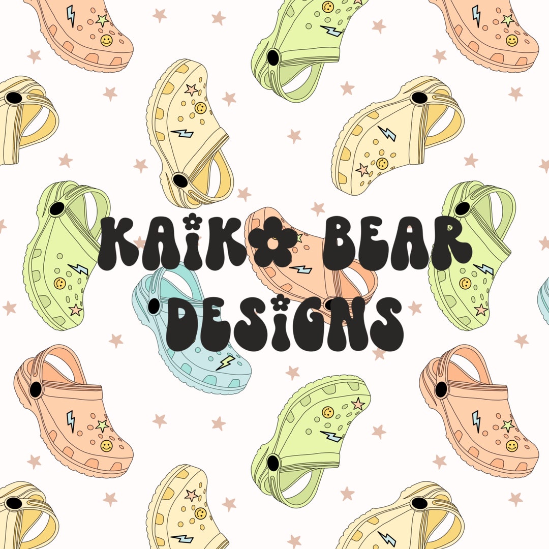 Croc Shoes Seamless Pattern Croc Charms Seamless Smiley Face Seamless ...