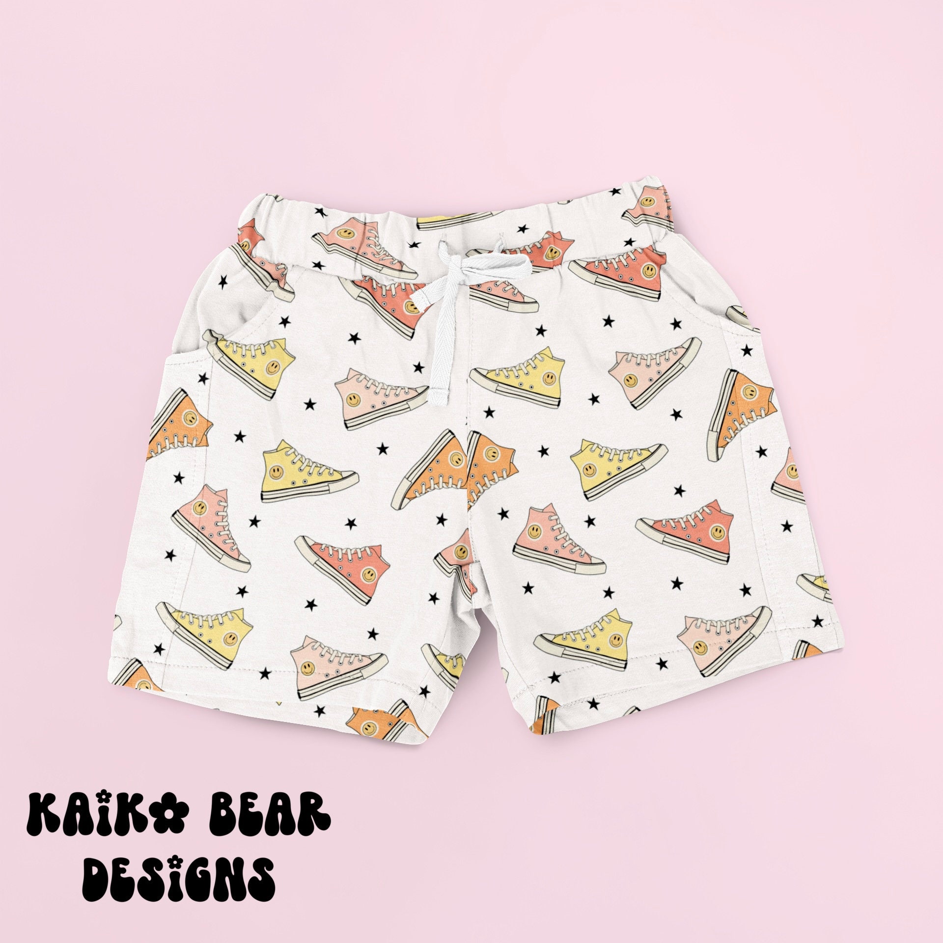 Retro Smiley Face Converse Chucks Sneakers Seamless Pattern Summer ...