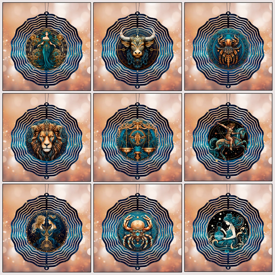 Zodiac Wind Spinner PNG Collection Bundle 12 Horoscope Sign Clipart 10 ...