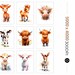 Cute Farm Animals Clipart Pack for Nursery Decor 28 High-resolution PNG ...