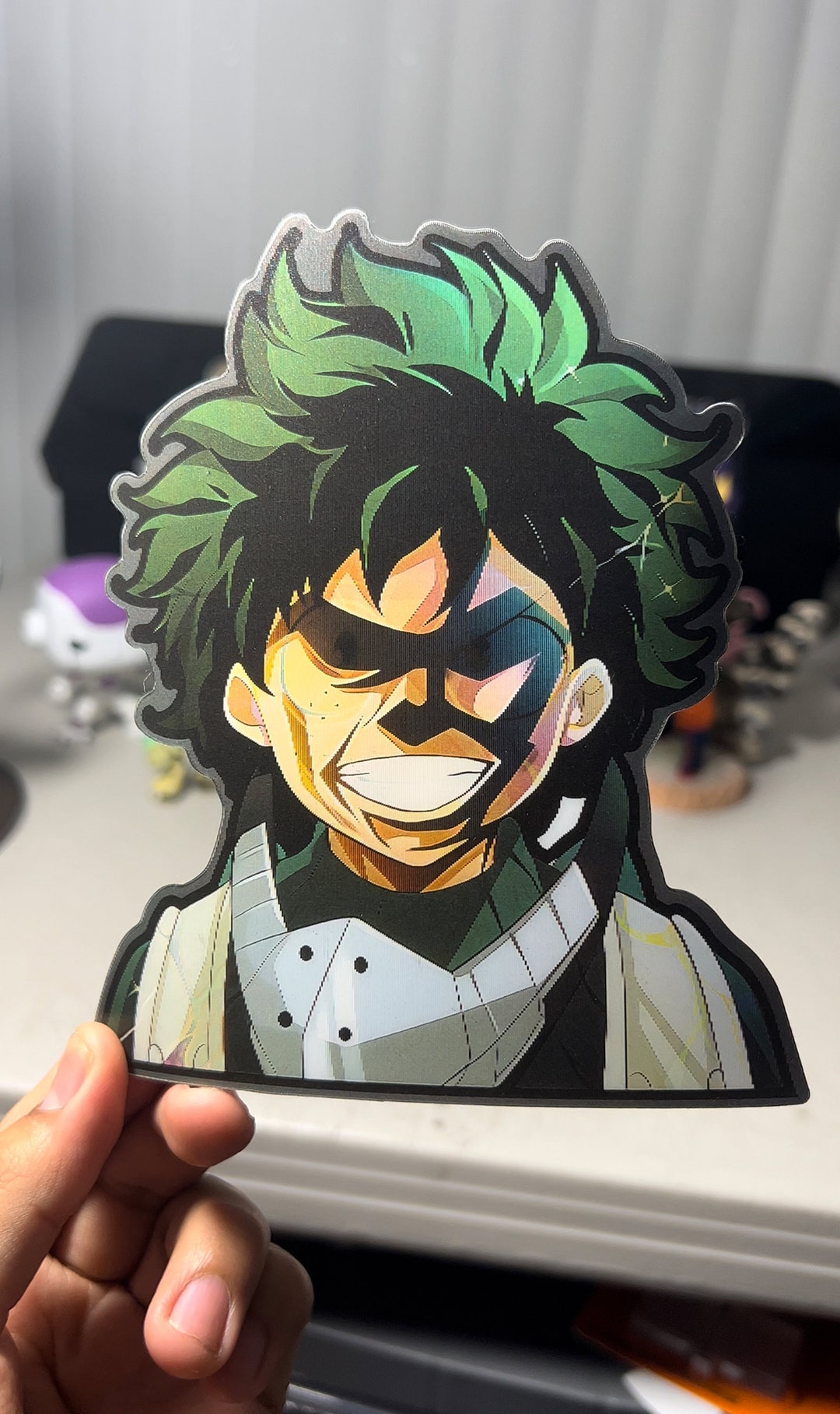 3D Anime Sticker , Funny Decal Green Hair Boy , Laptop Sticker , Car ...