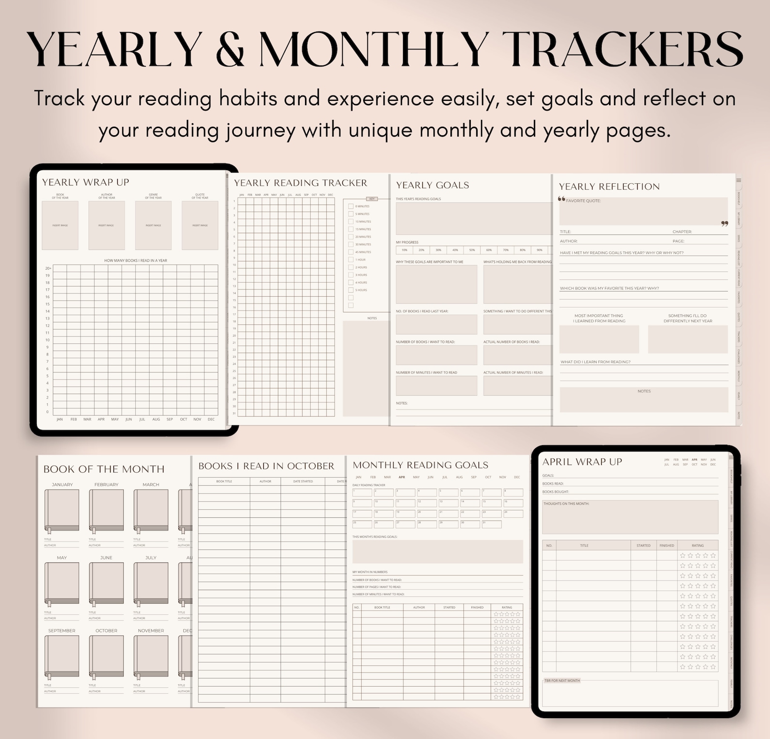 Digital Reading Journal, Digital Book Tracker for Goodnotes, iPad ...