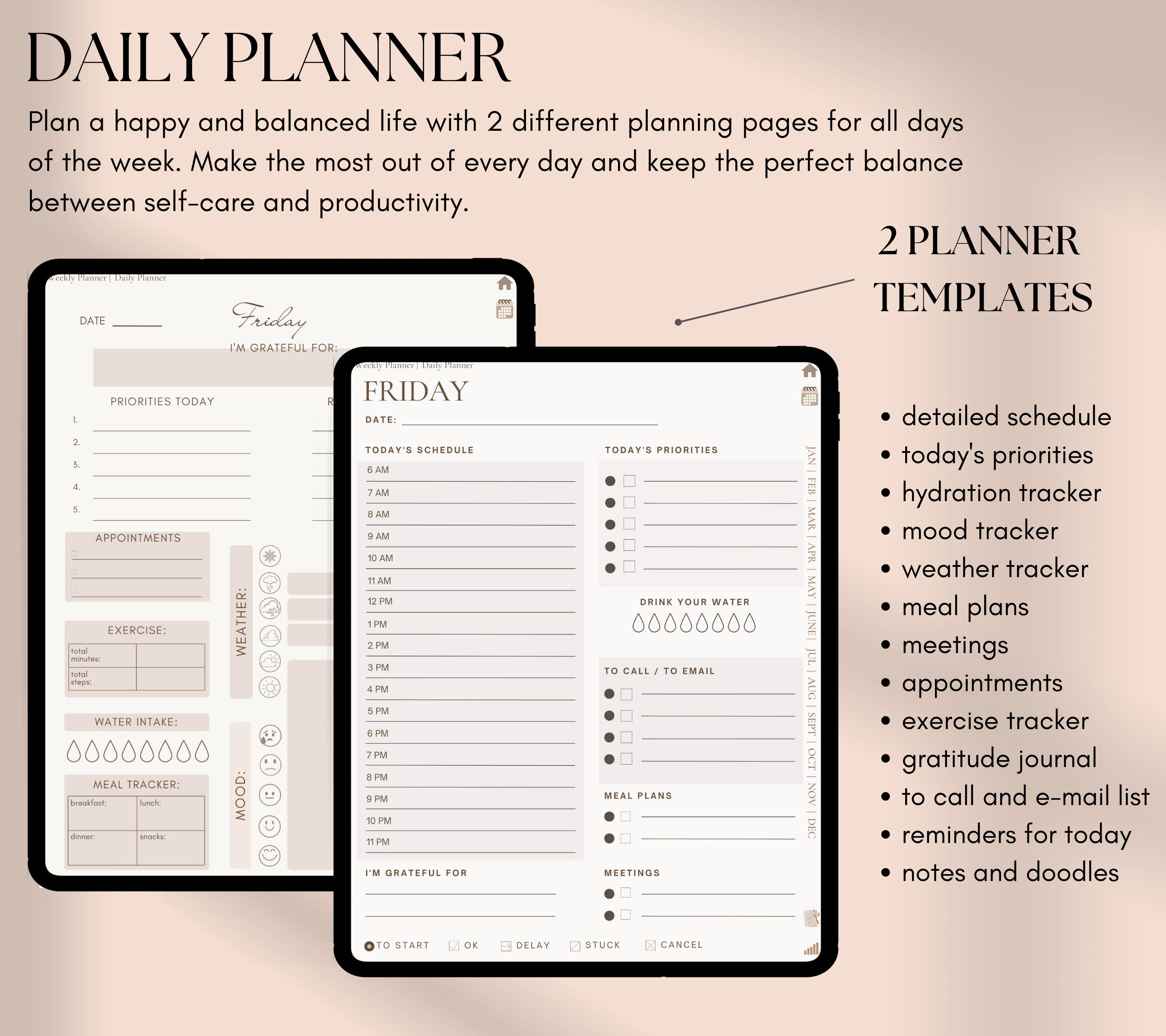 ADHD Digital Planner, Undated Digital Planner, ADHD Planner, iPad ...