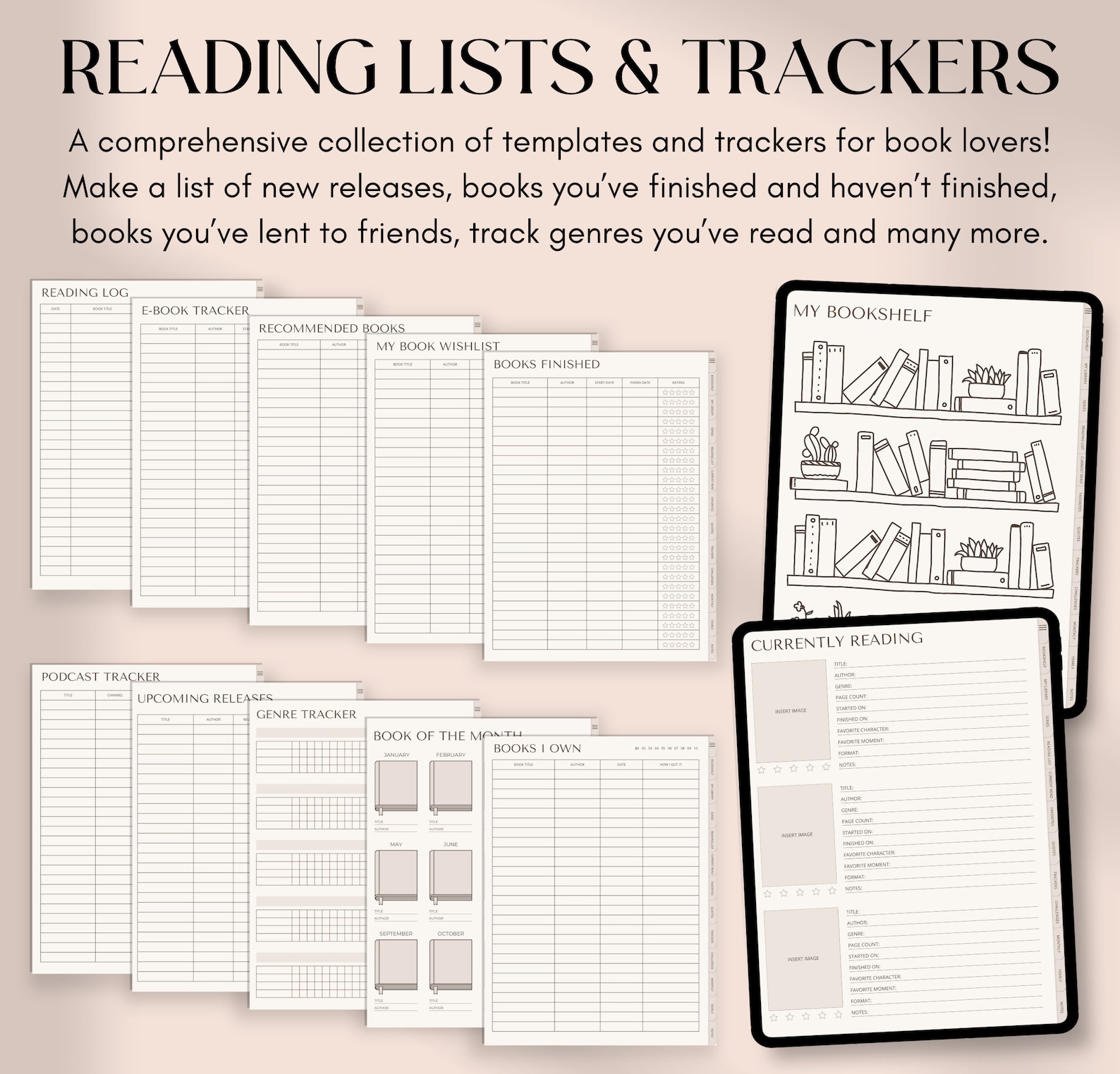 Digital Reading Journal, Digital Book Tracker for Goodnotes, iPad ...
