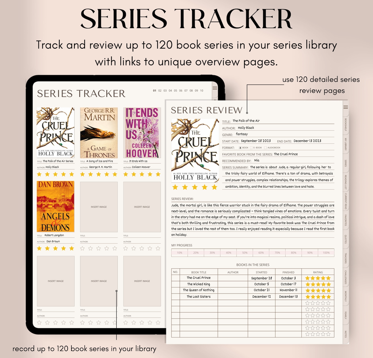 Digital Reading Journal, Digital Book Tracker for Goodnotes, iPad ...