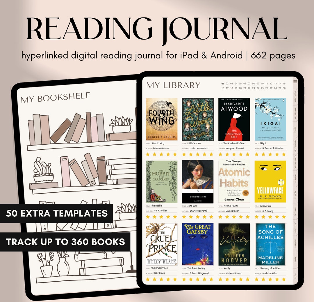 Digital Reading Journal, Digital Book Tracker for Goodnotes, iPad ...