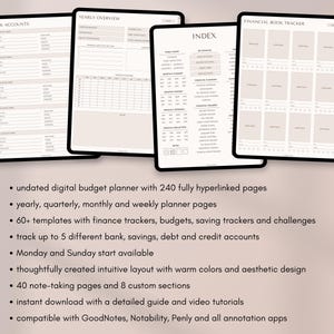 Digital Financial Budget Planner, Finance Tracker, Goodnotes Budget ...