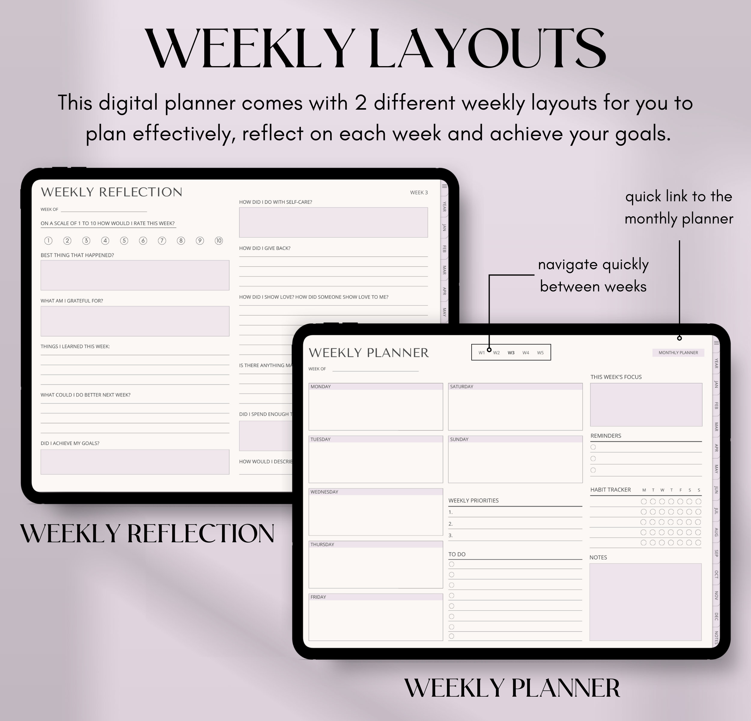 Digital Planner Undated, Goodnotes Calendar, iPad & Android Planner ...