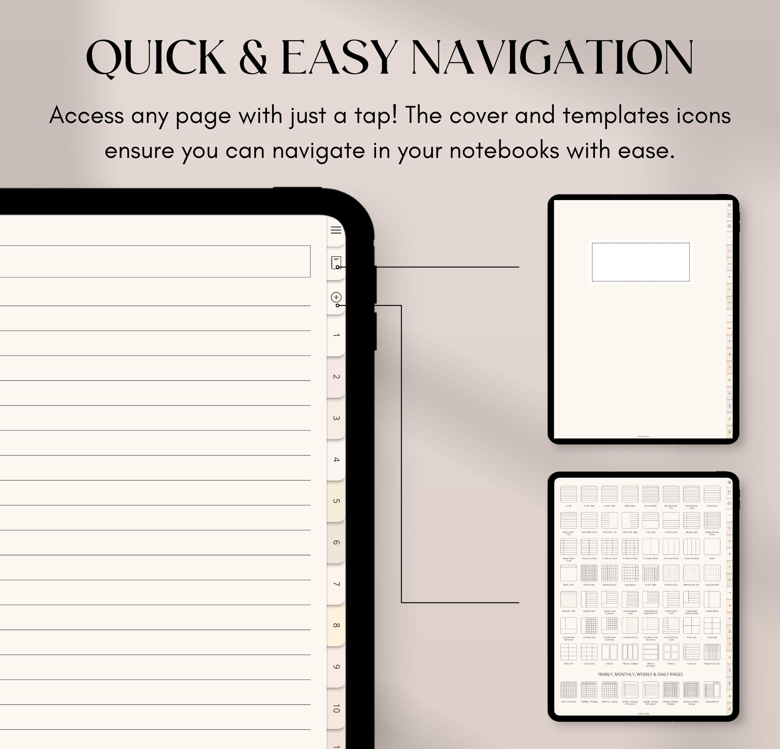 Digital Notebook With Tabs, Goodnotes Notebook, Digital Student ...