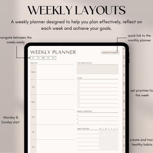 Digital Planner Undated, iPad & Android Planner, Goodnotes Planner ...